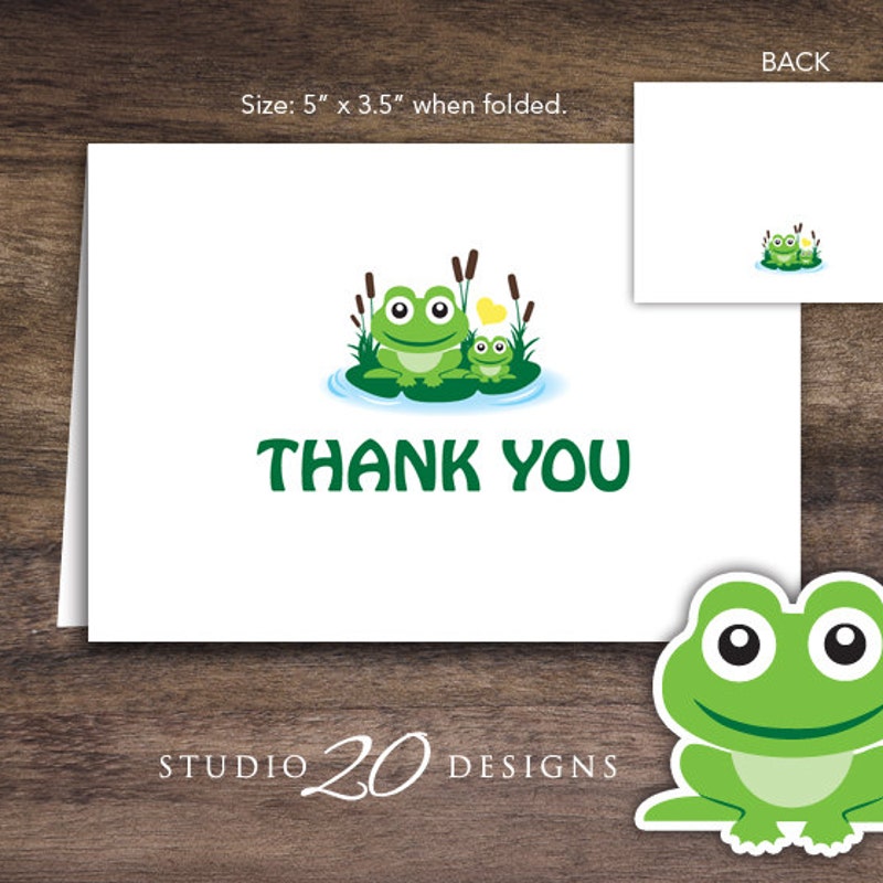 Frog Thank You Card - Etsy