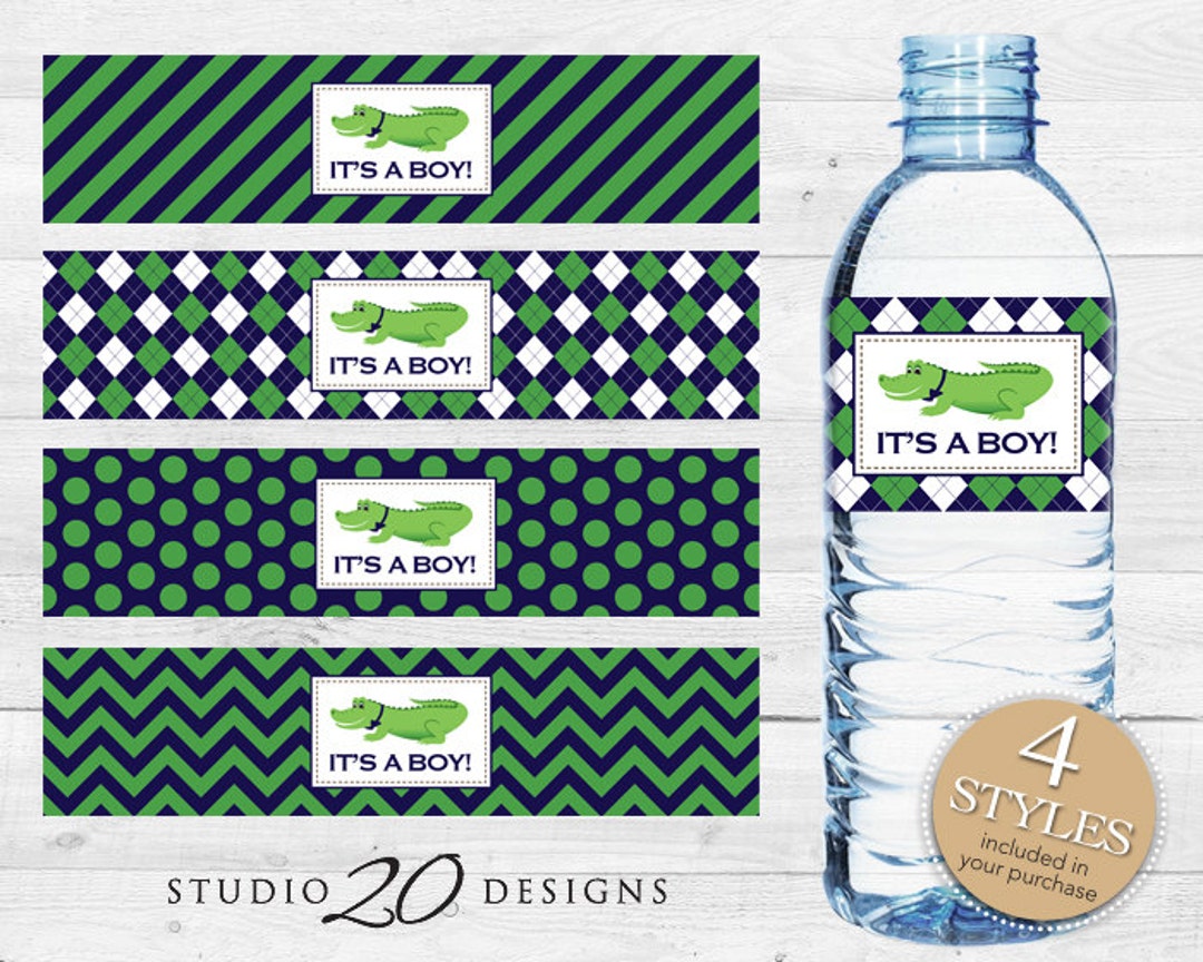 Instant Download Alligator Water Bottle Labels, Printable Alligator ...