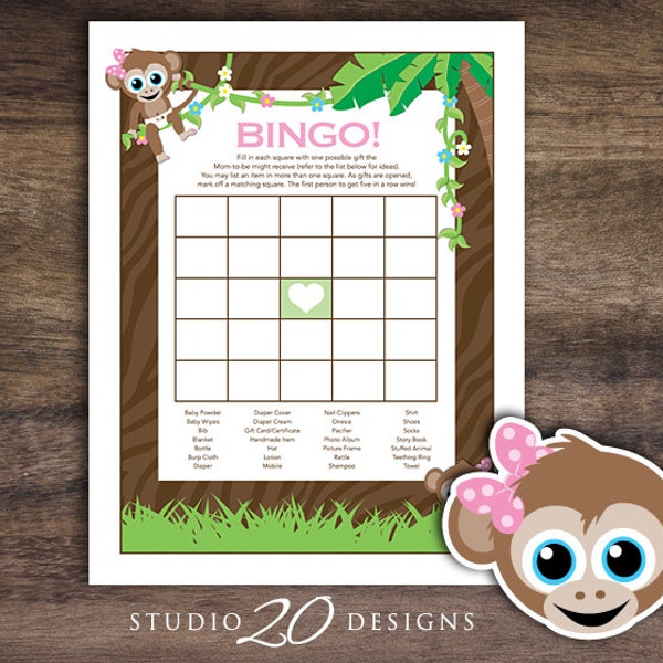 Monkey Bingo - Etsy