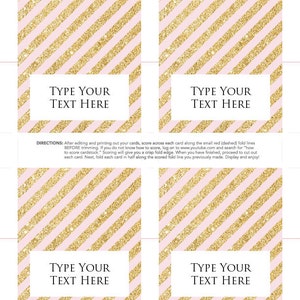 Instant Download Pink Gold Glitter Food Labels DIY Editable - Etsy