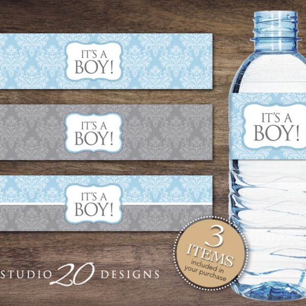 Damask Water Bottle - Etsy