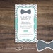 Instant Download Bow Tie Diaper Raffle Cards, Printable Aqua Grey ...