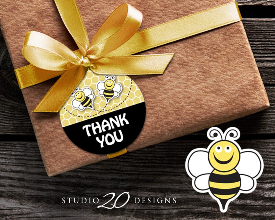 Instant Download Bee Thank You Tags, Bumblebee Printable Gift Tags, Bee ...