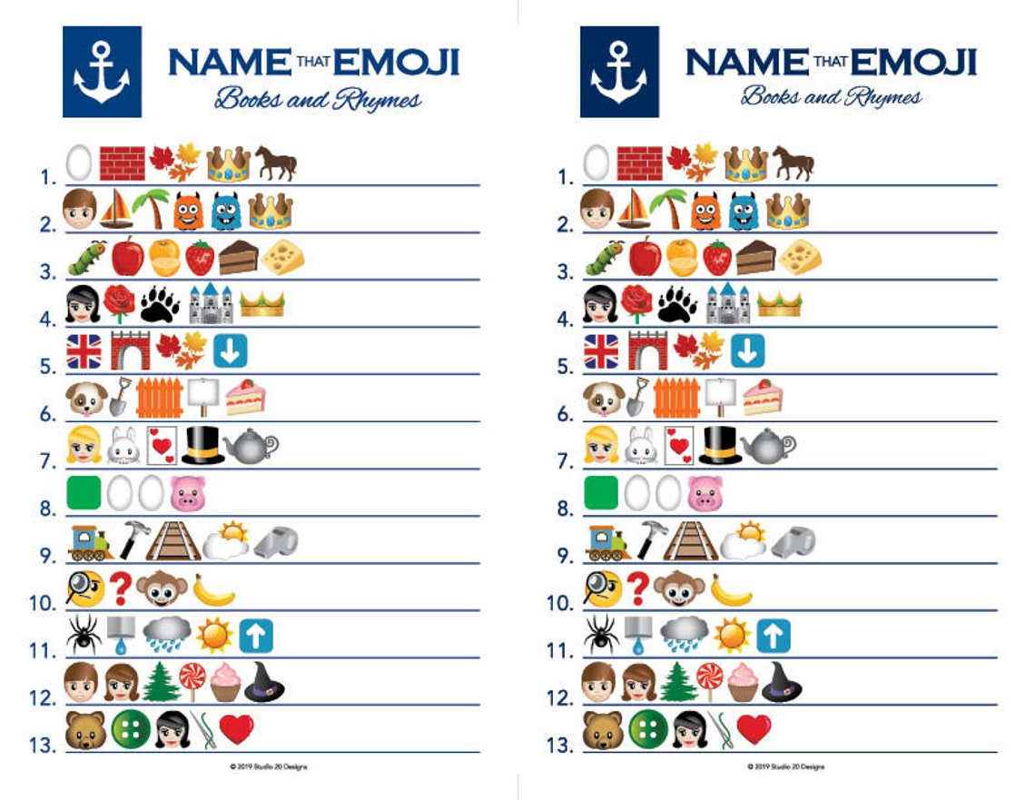 Instant Download Pink Nautical Emoji Baby Shower Game Books - Etsy