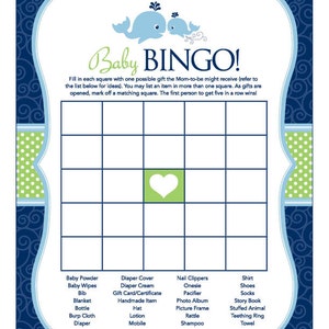 Instant Download Whale Baby Shower Games Pack for Boy, Printable Blue ...
