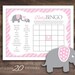 Instant Download Pink Elephant Baby Shower Bingo Cards for Girl ...