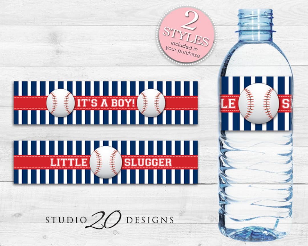Instant Download Baseball Bottle Labels, Printable Baseball Water ...