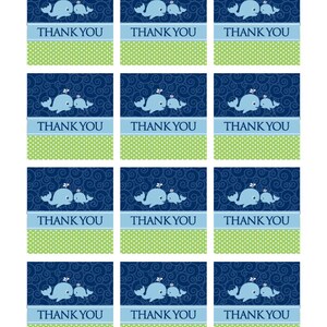 Instant Download Whale Thank You Tags, Blue Green Whale Printable Gift ...
