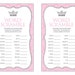 Instant Download Pink Princess Baby Word Scramble, Silver Pink Princess ...