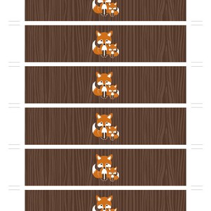 Instant Download Fox Napkin Rings, Printable Orange Fox Baby Shower ...