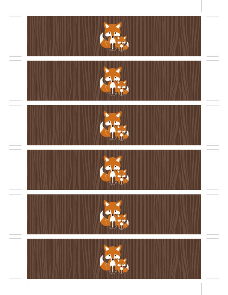 Instant Download Fox Napkin Rings Printable Orange Fox Baby | Etsy