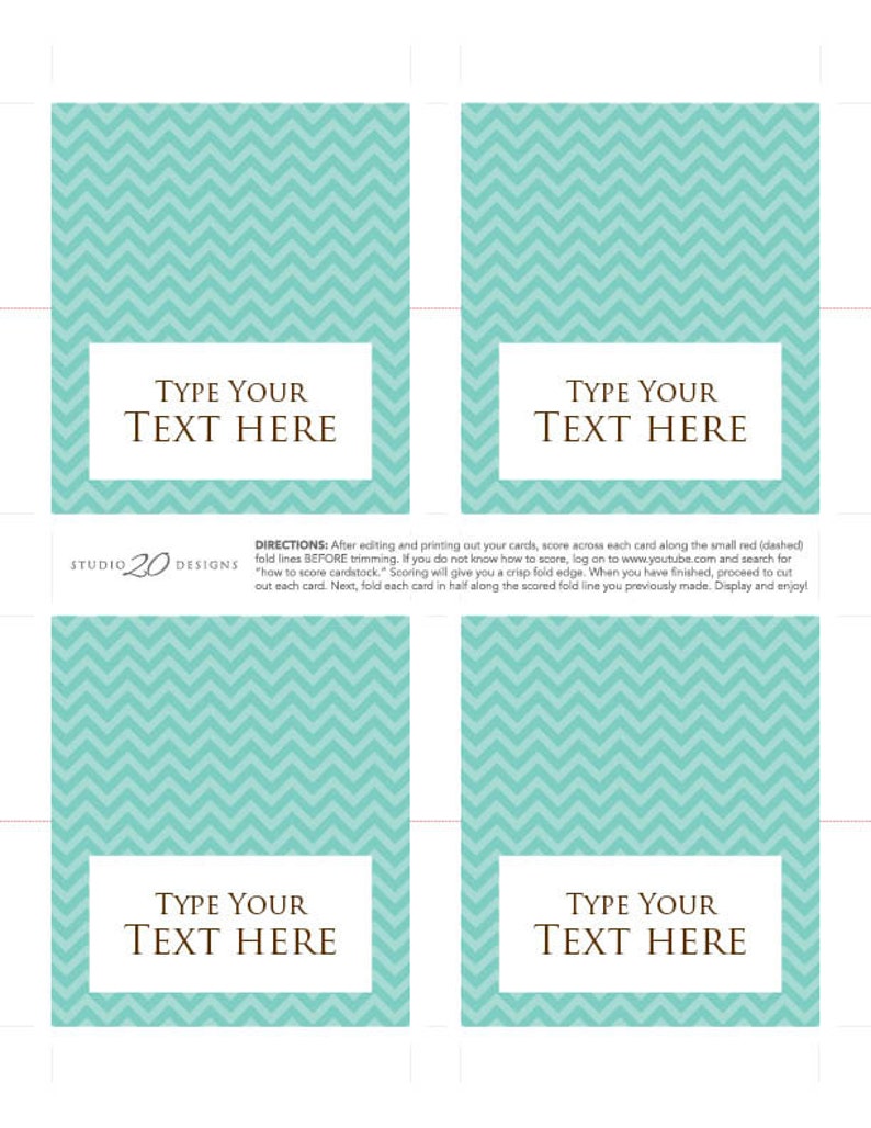 Instant Download Teal Chevron Food Labels DIY Editable Food | Etsy