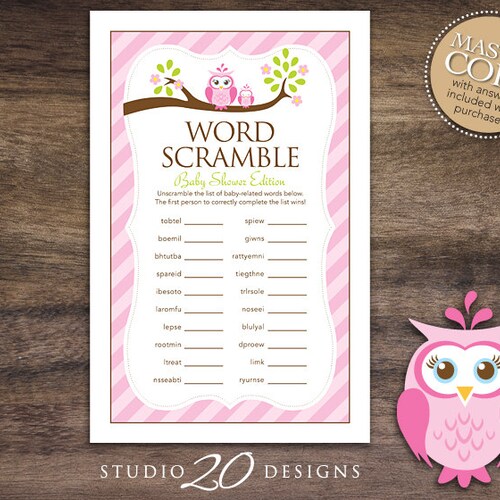 Pink Watermelon Word Scramble Baby Shower Game Girl Watermelon - Etsy