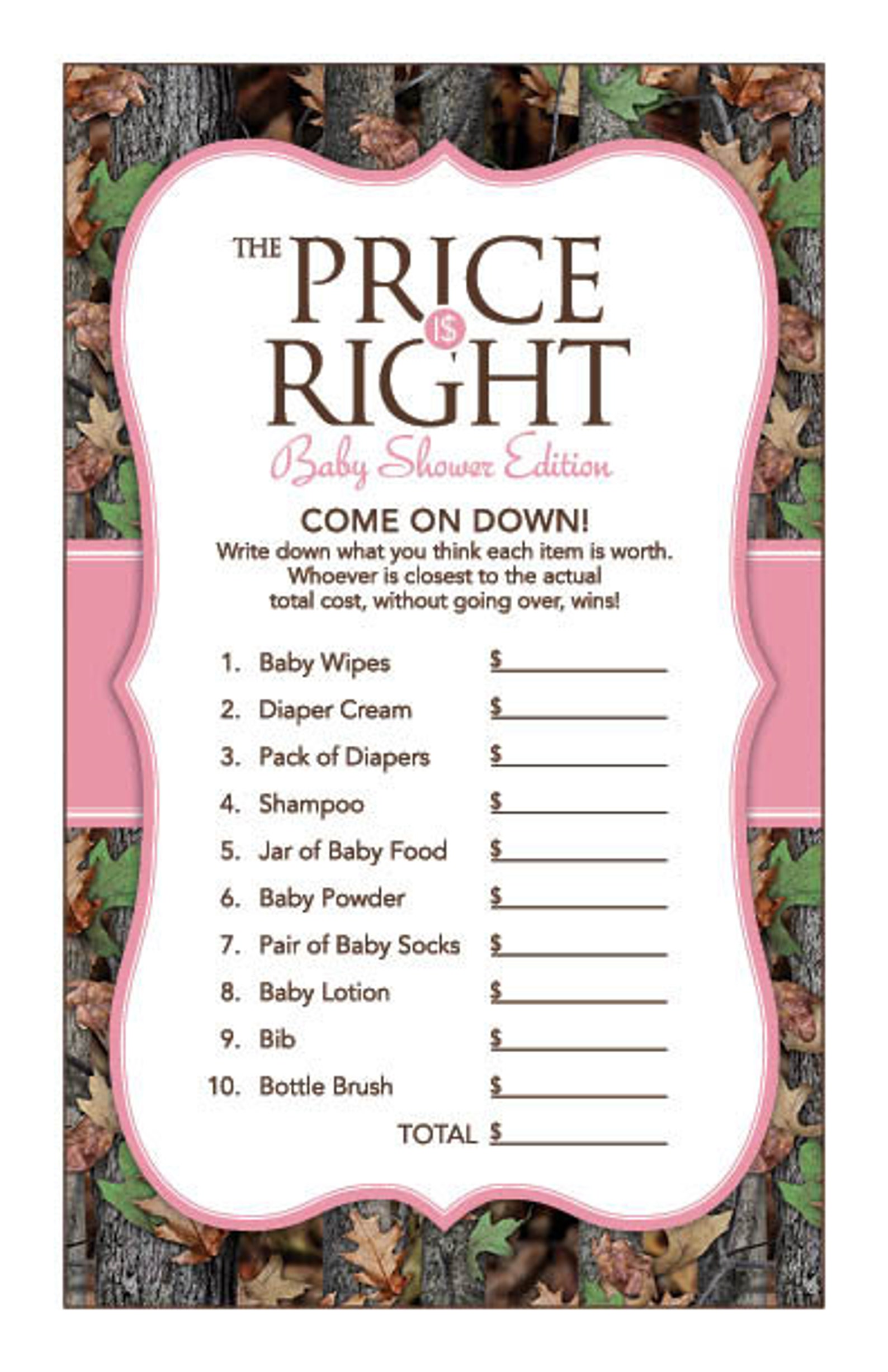 Instant Download Pink Camo Price is Right Game Realistic Pink - Etsy