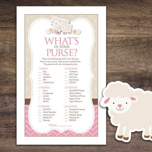 Instant Download Little Lamb Baby Shower What's in Your | Etsy