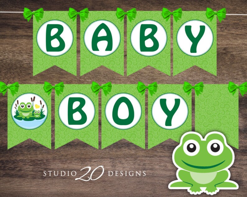 Instant Download Frog Baby Shower Banner Frog Bunting Banner | Etsy