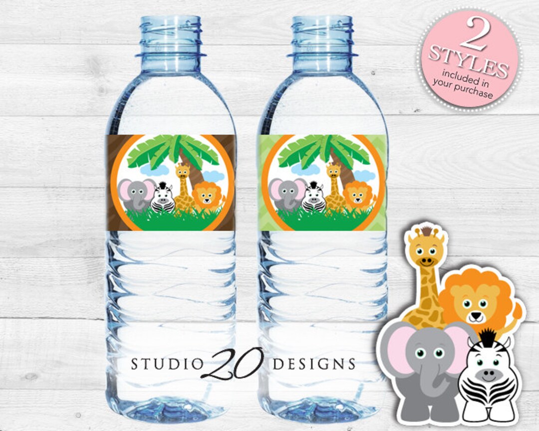 Instant Download Safari Water Bottle Labels, Printable Jungle Water ...