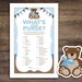Instant Download Teddy Bear Theme Baby Shower What's in Your Purse Game ...