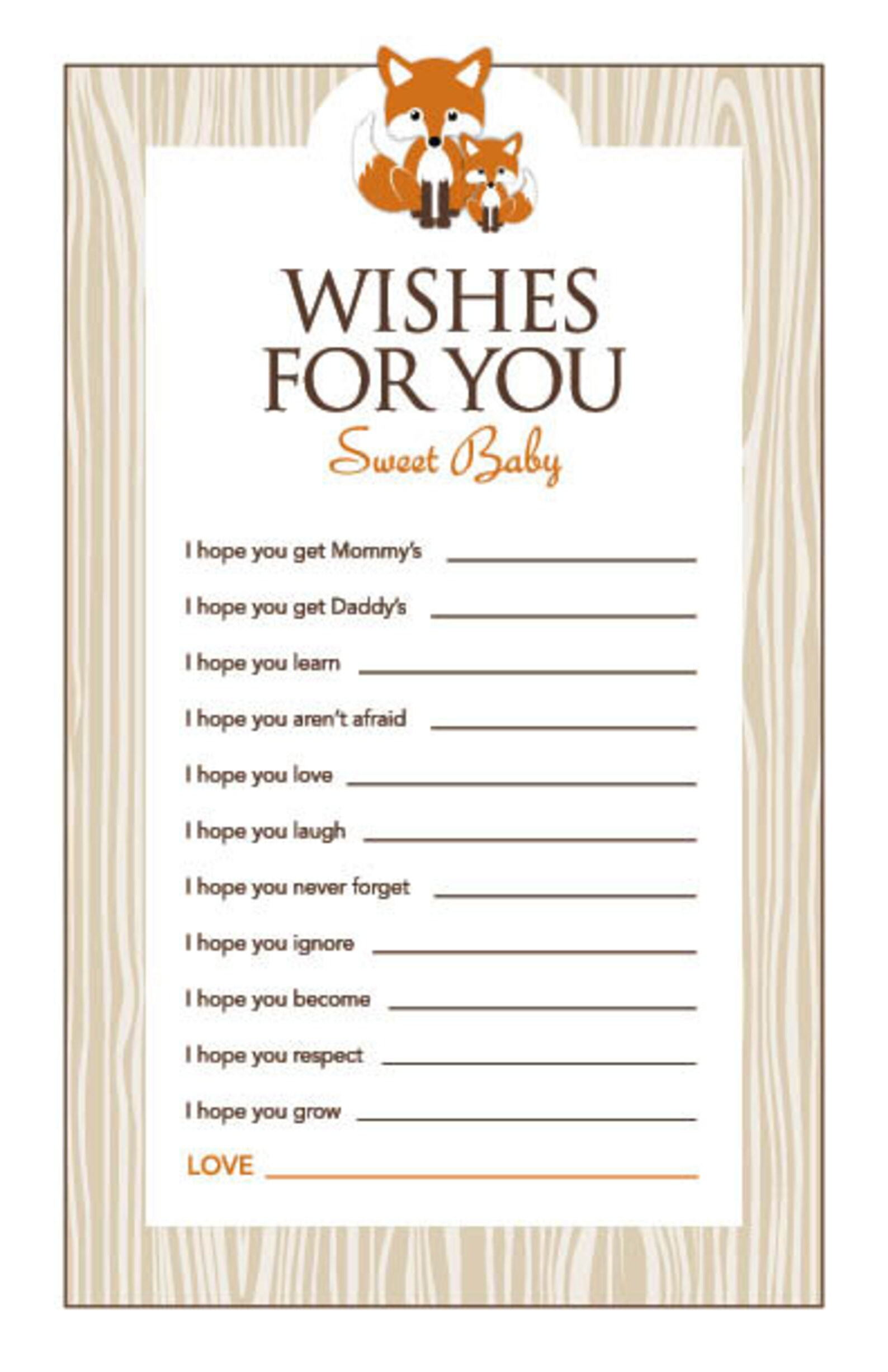 Instant Download Orange Fox Baby Shower Games Pack Unisex | Etsy