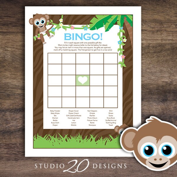 Monkey Bingo - Etsy