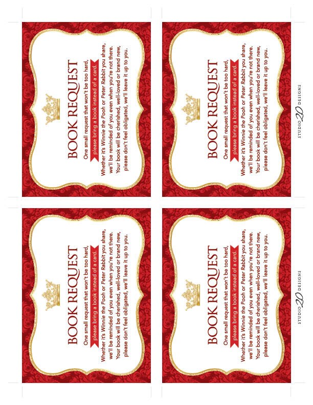 Instant Download Royal Red Prince or Princess Book Request - Etsy