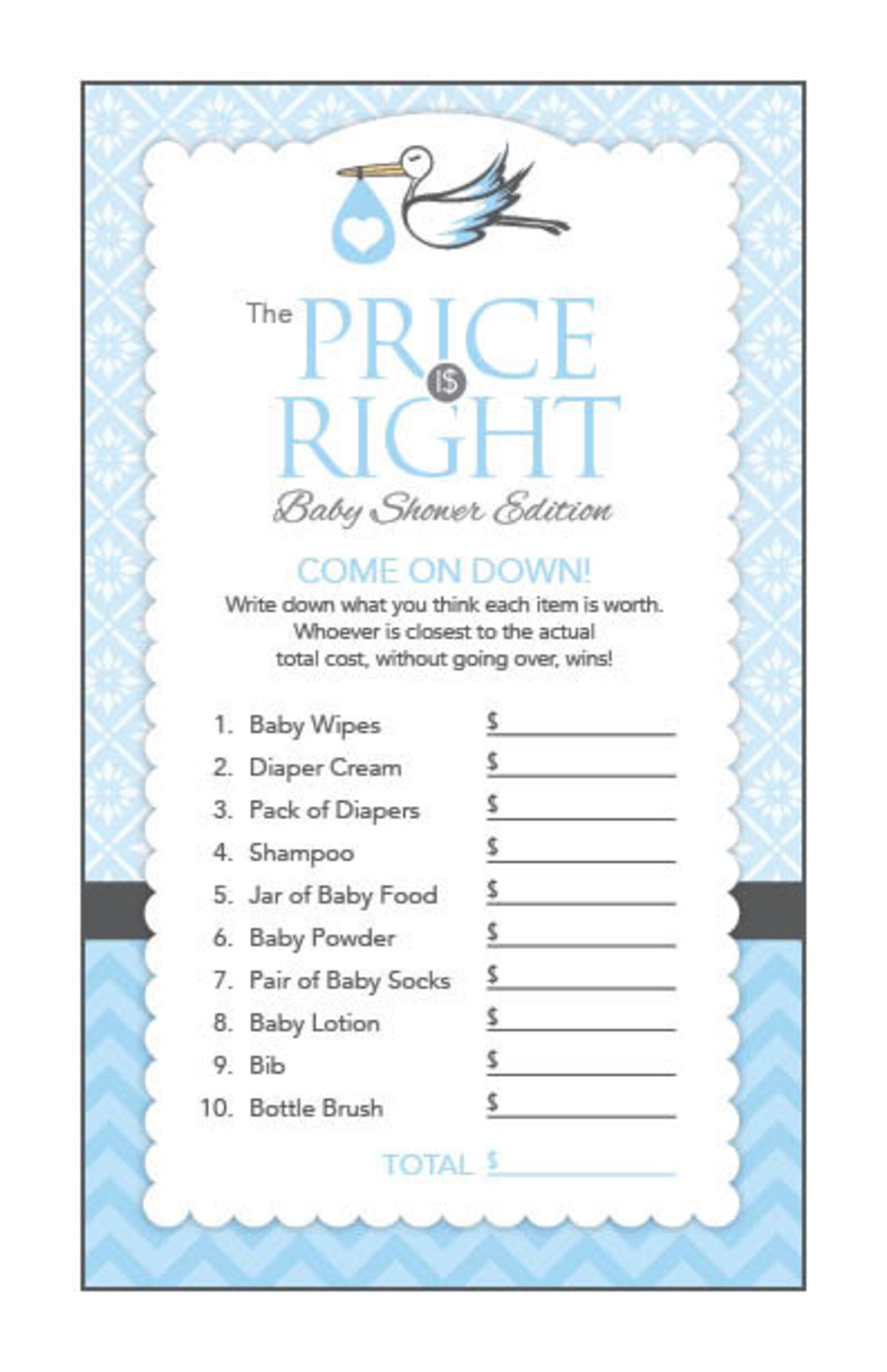 Instant Download Blue Stork Baby Shower Games for Boy Stork - Etsy