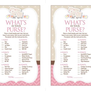 Instant Download Little Lamb Baby Shower What's in Your Purse Game ...