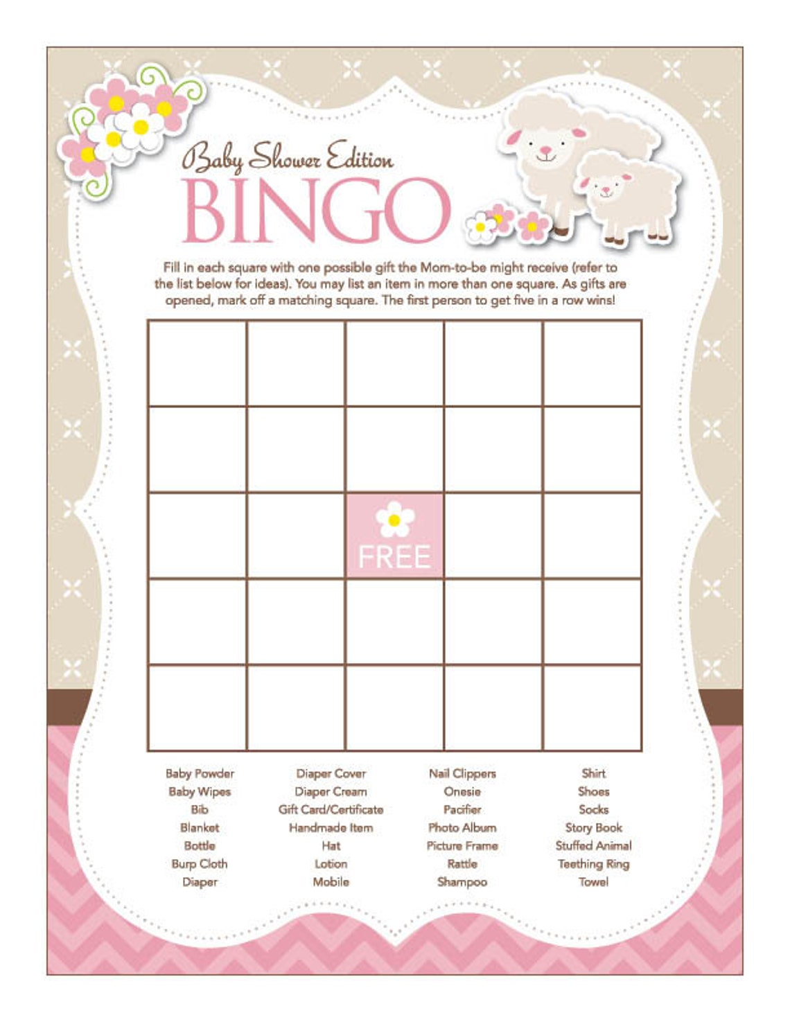 Instant Download Pink Little Lamb Theme Baby Shower Games - Etsy