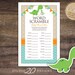 Instant Download Dinosaur Baby Shower Word Scramble Game, Printable ...