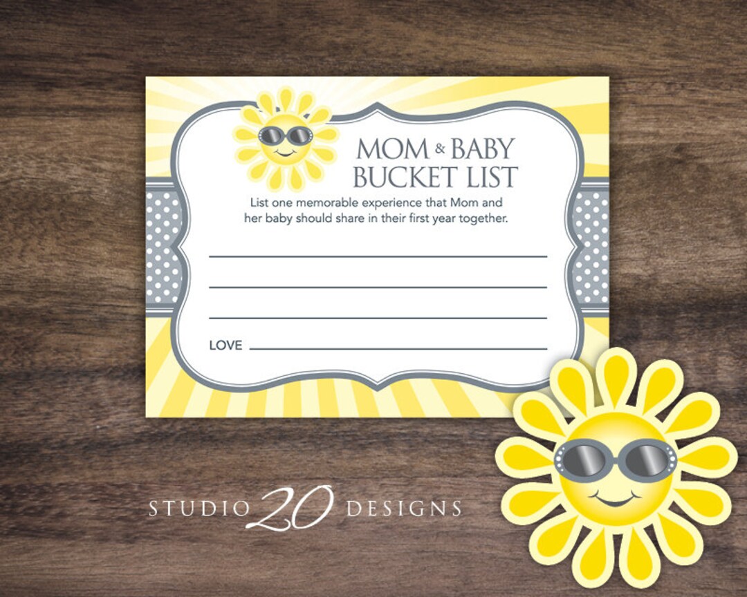 Instant Download Baby Bucket List Cards, Printable You Are My Sunshine ...