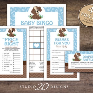 Instant Download Puppy Baby Shower Games Pack, Puppy Bingo Game, Puppy ...