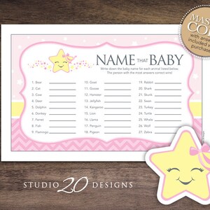 Instant Download Star Baby Shower Name That Baby Game Twinkle - Etsy