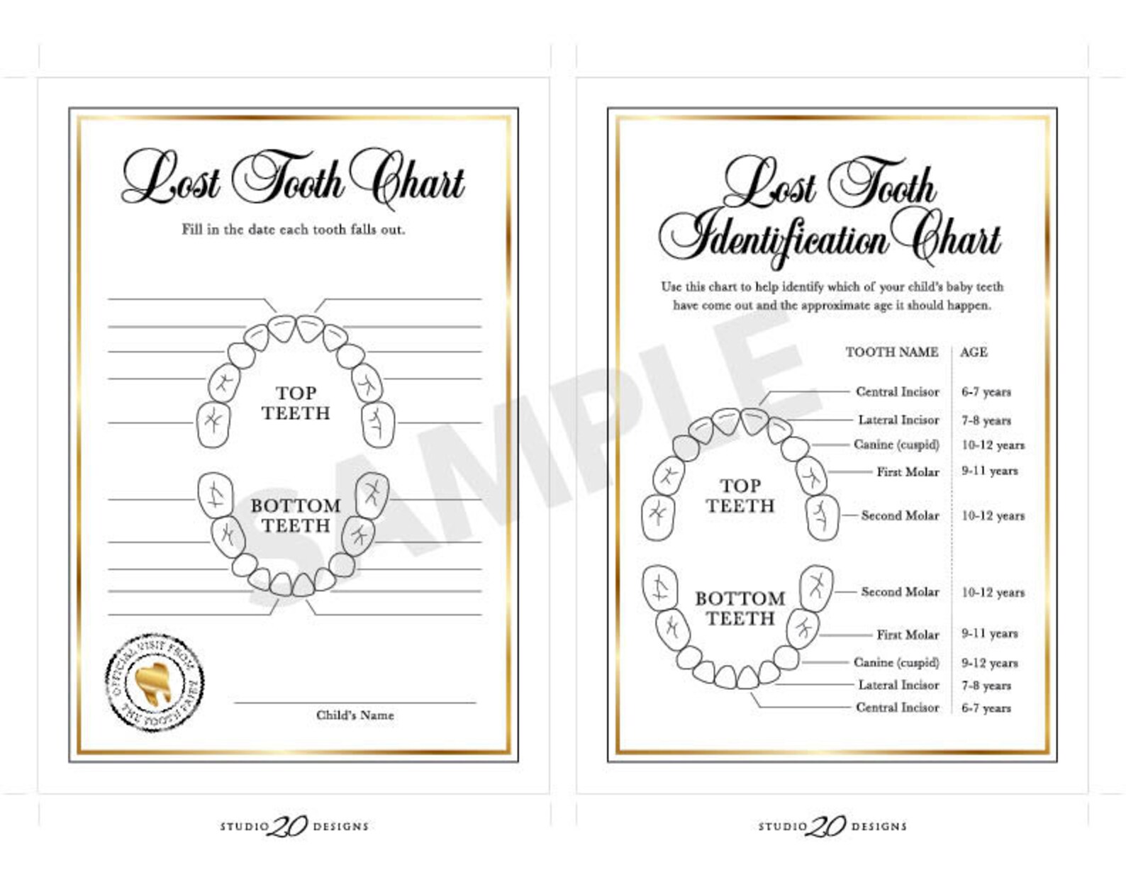 Tooth Fairy Kit Instant Download, Includes Tooth Fairy Receipt, Lost ...