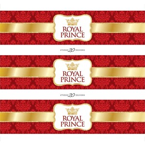 Instant Download Royal Red Prince or Princess Bottle Labels, Printable ...