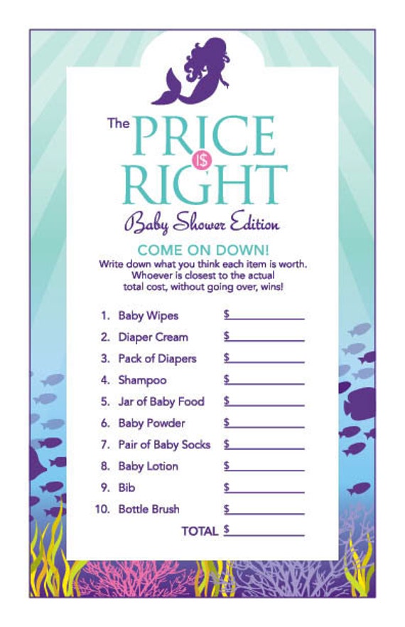Mermaid Baby Shower Games Printable Mermaid Baby Shower Game Exclusive
