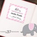 Instant Download Pink Elephant Bookplate Grey Pink Elephant | Etsy