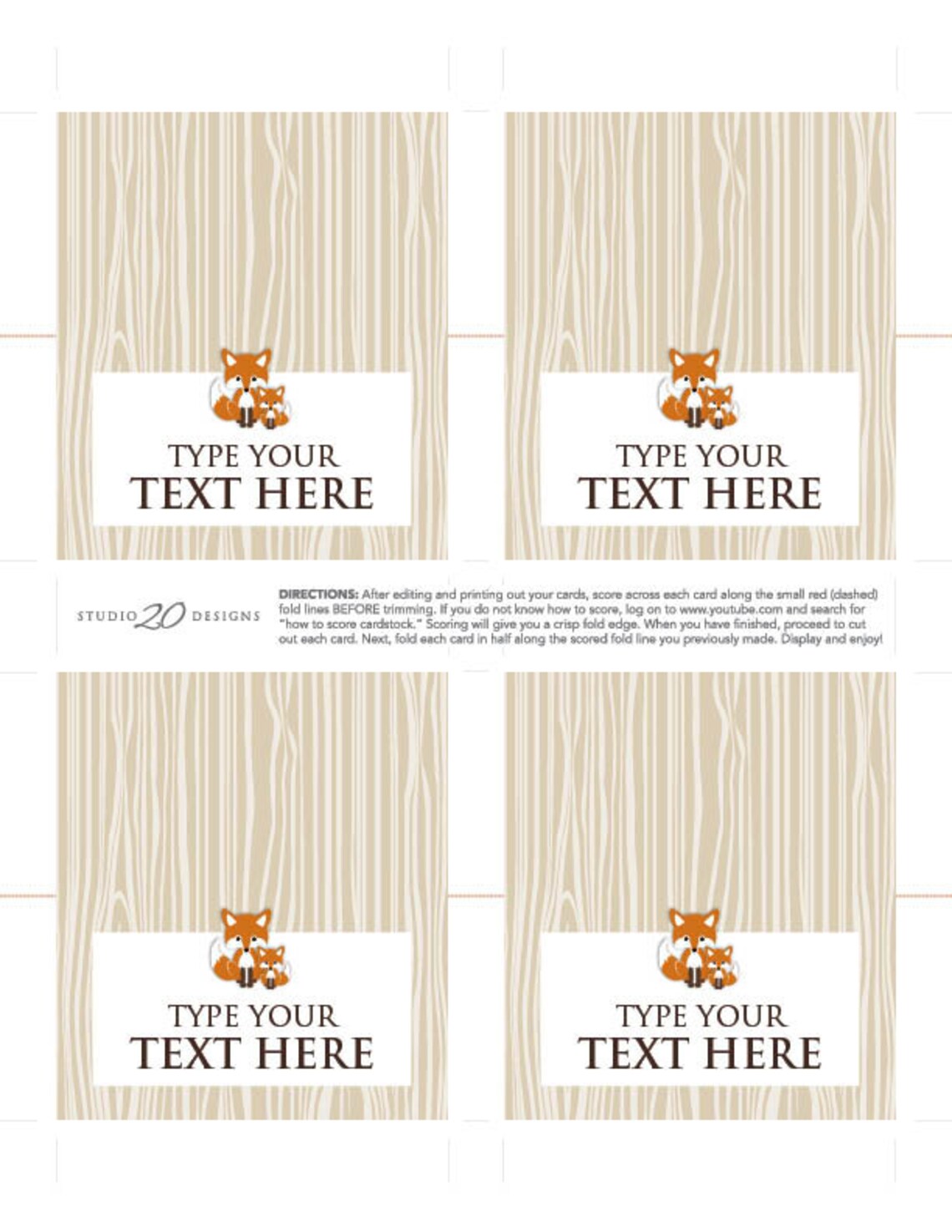 Instant Download Fox Food Labels DIY Editable Food Labels - Etsy