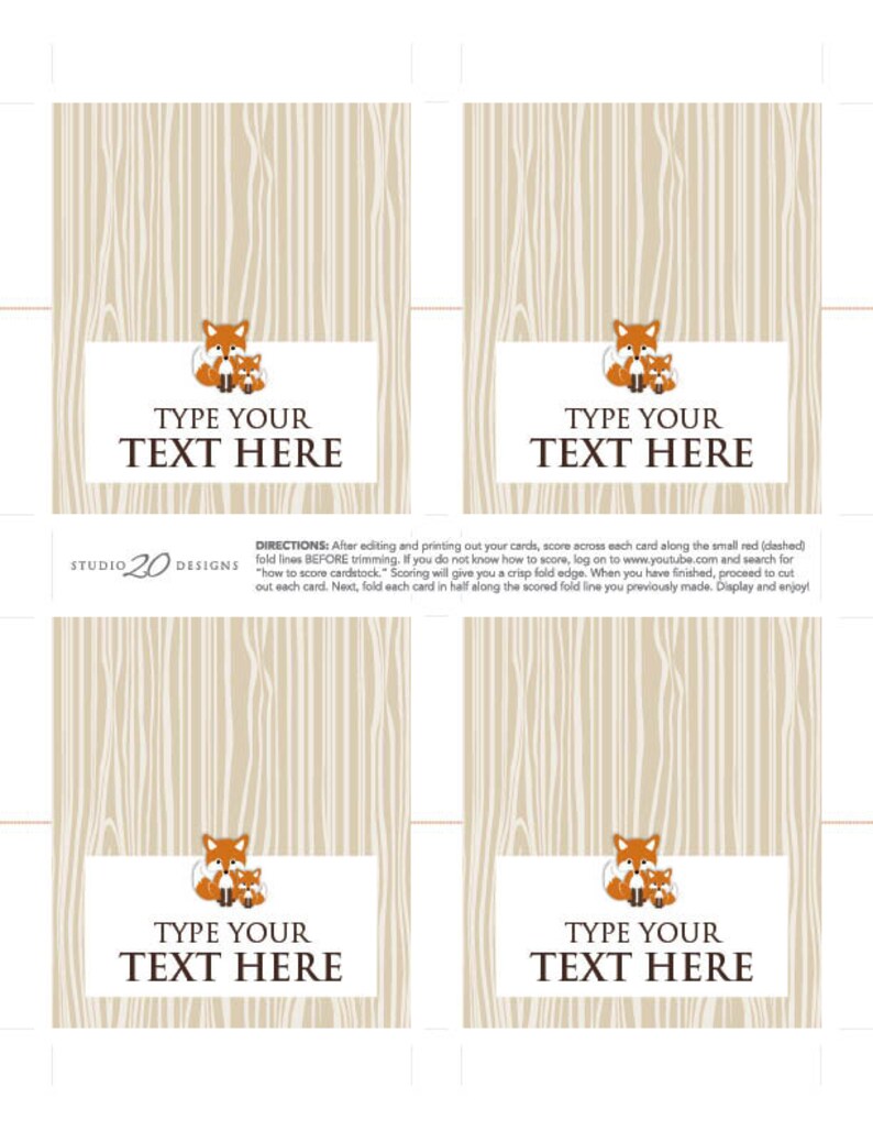 Instant Download Fox Food Labels DIY Editable Food Labels - Etsy