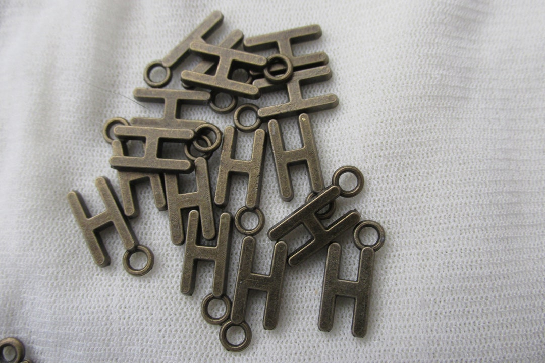 15 X Bronze Letter H Charms - Etsy