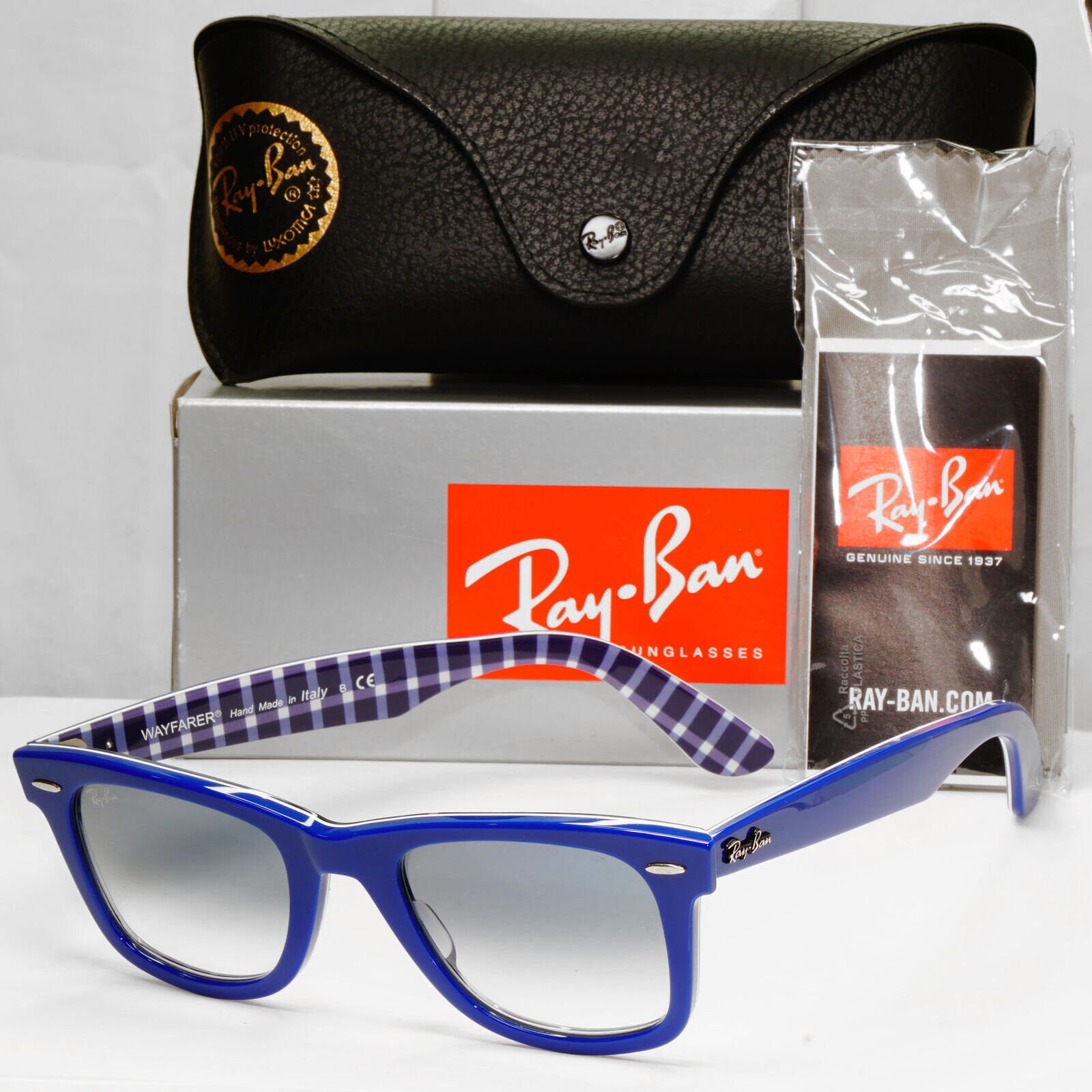 Ray Ban Wayfarer Blue Leather