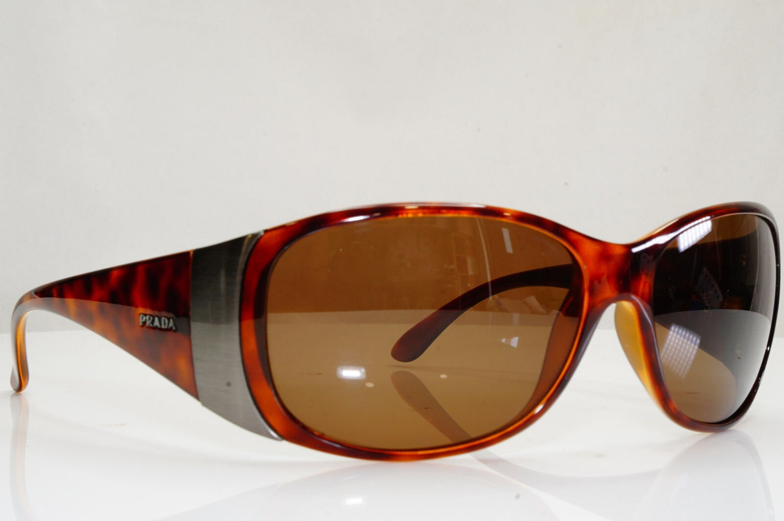 Authentic Prada Womens Vintage Sunglasses Brown Square Spr 07g Etsy