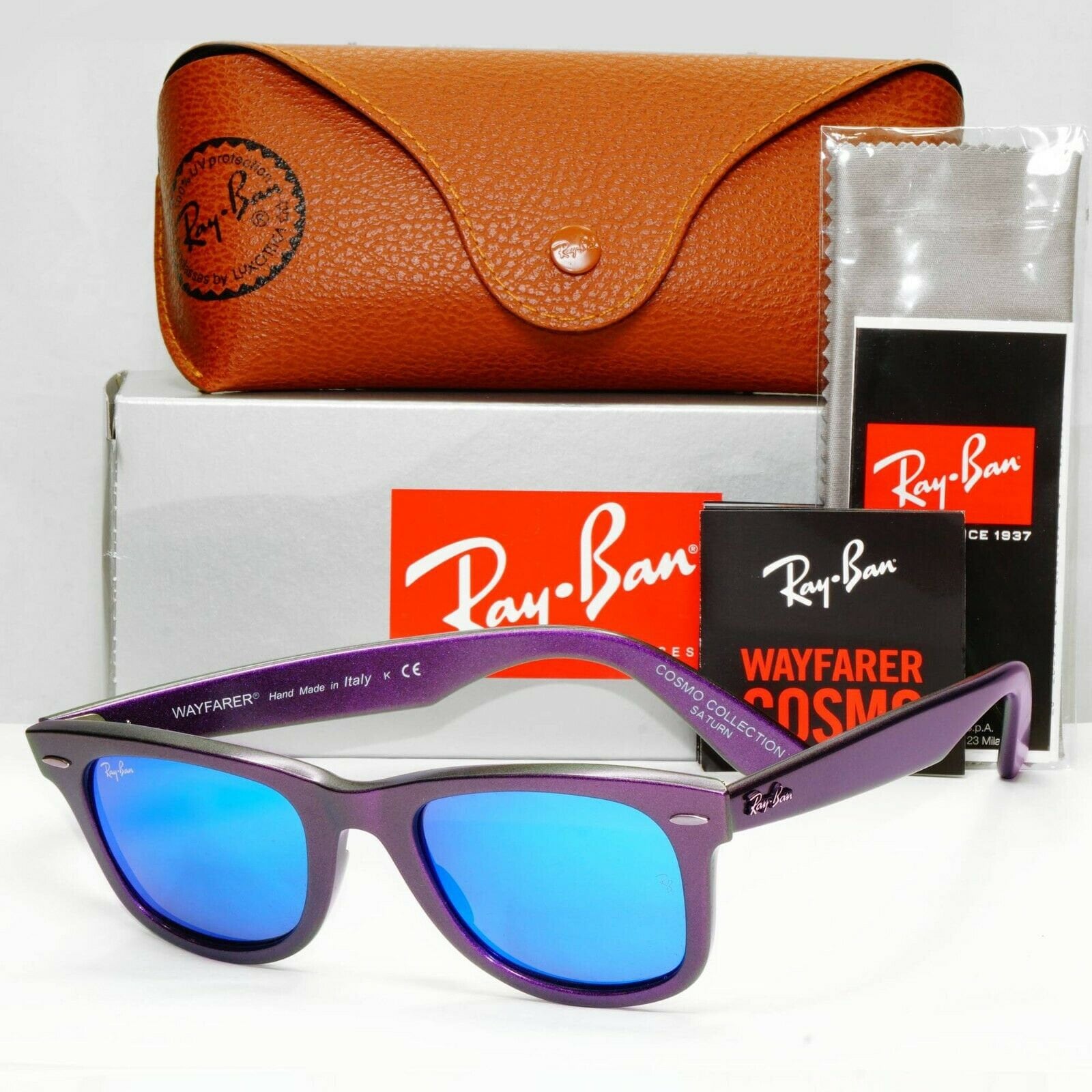 Ray Ban Wayfarer Blue Leather