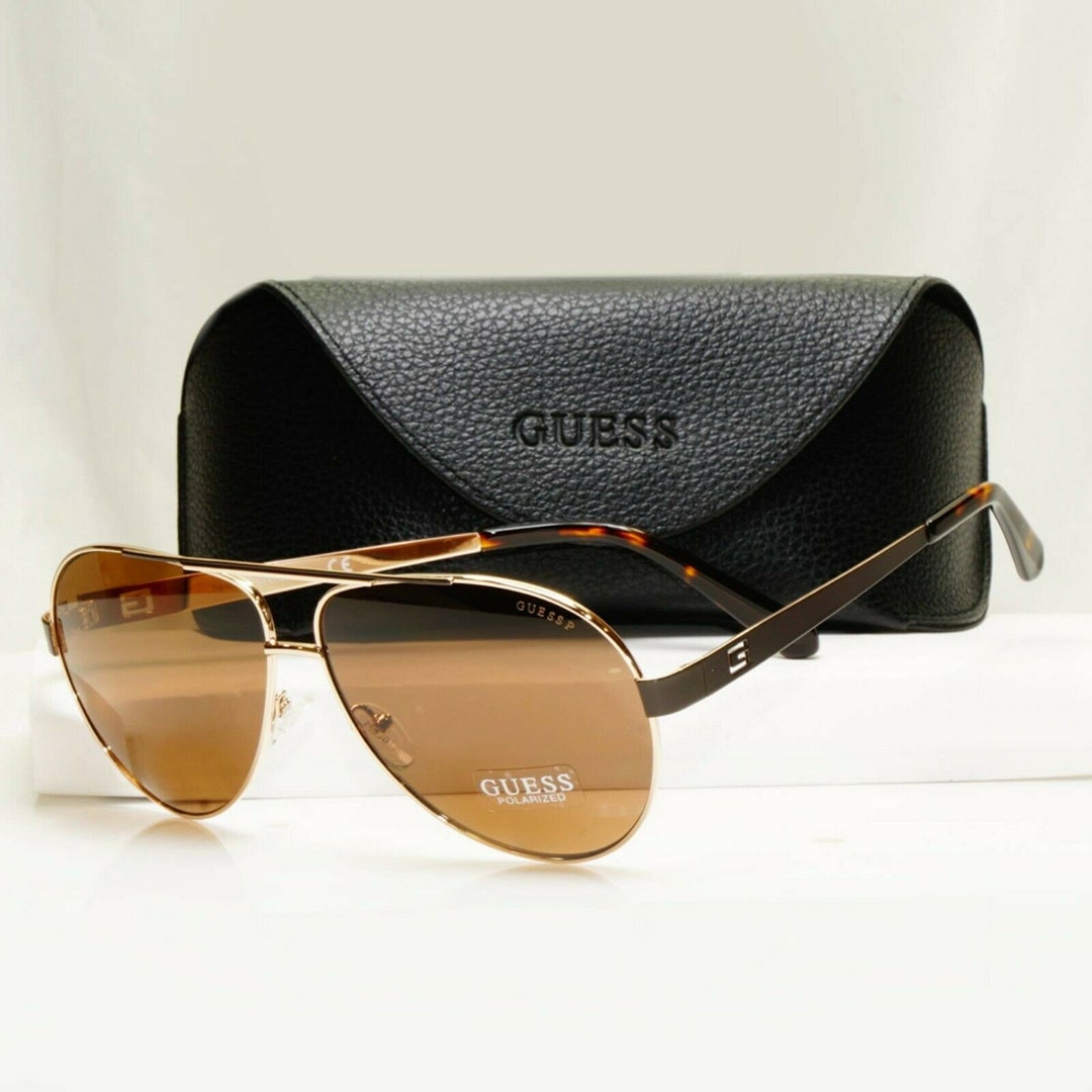 Guess Polarized Gold Brown Mens Sunglasses Metal Tear Drop - Etsy Singapore