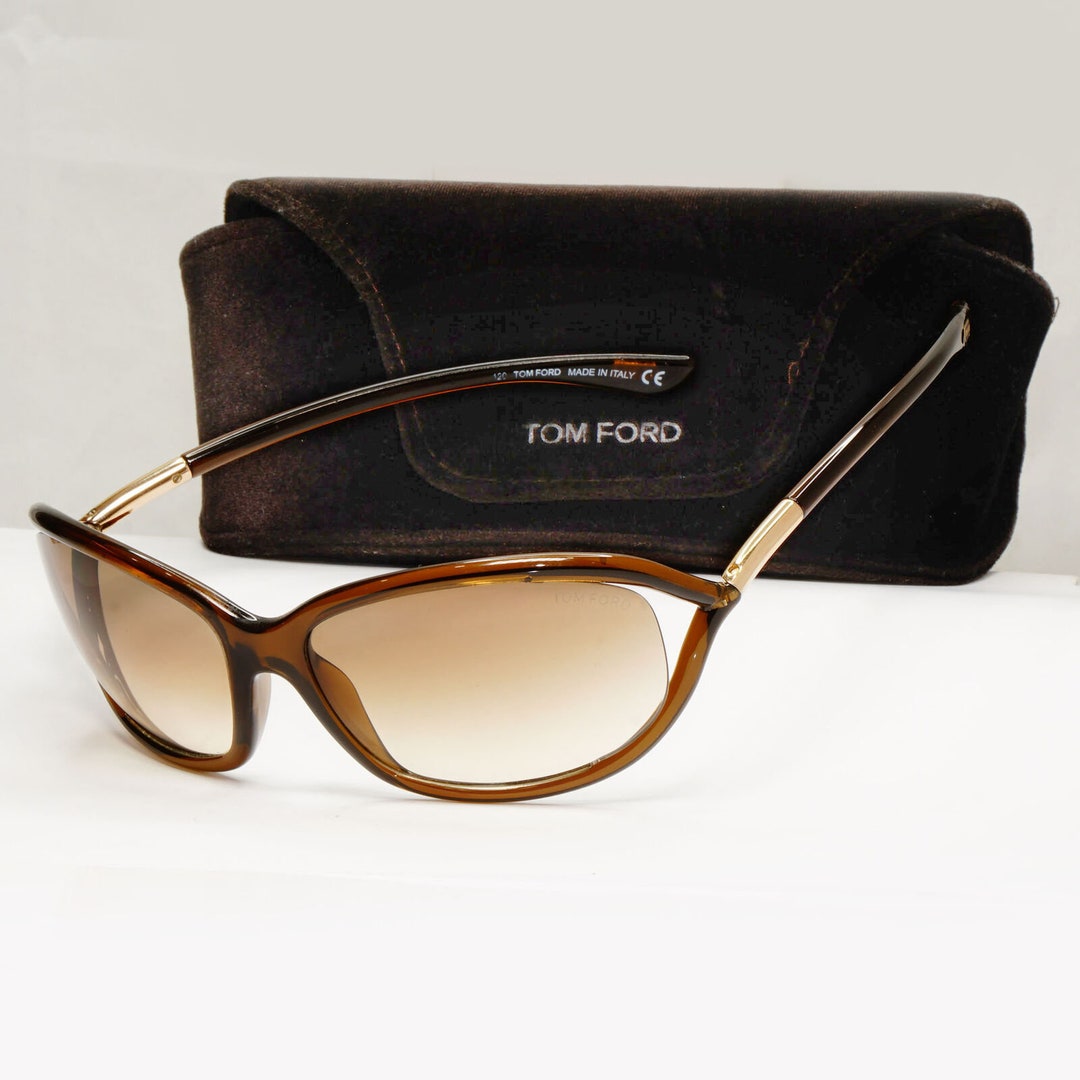 Tom Ford Jennifer Sunglasses Brown Wrap Gradient Gold Tft0008 - Etsy