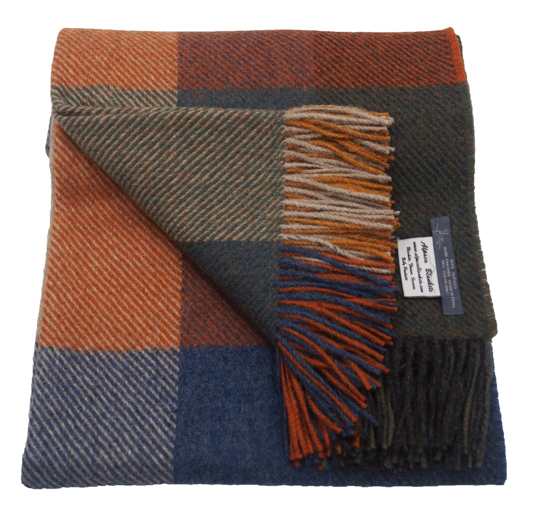 Alpaca Neutral Multi-color Extra Large Patchwork Throw, All Natural No ...