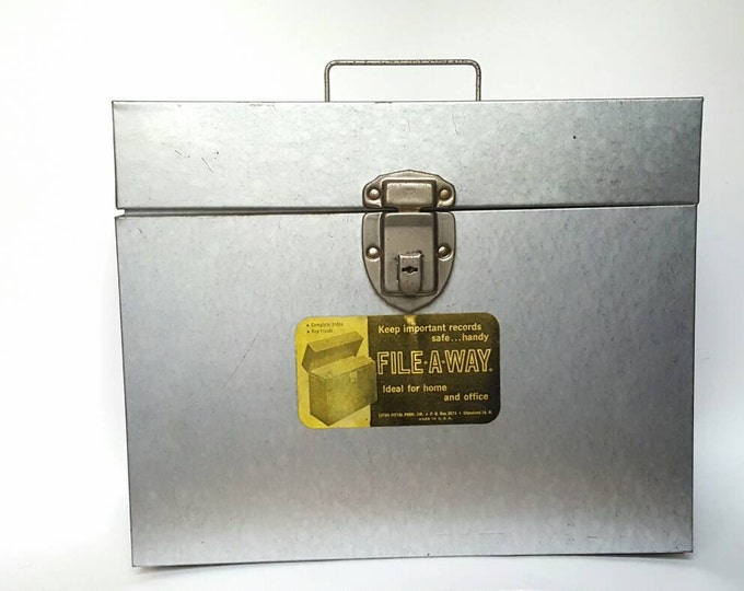 Vintage Metal Box Fileaway Mid Century File Office Organizer Industrial ...