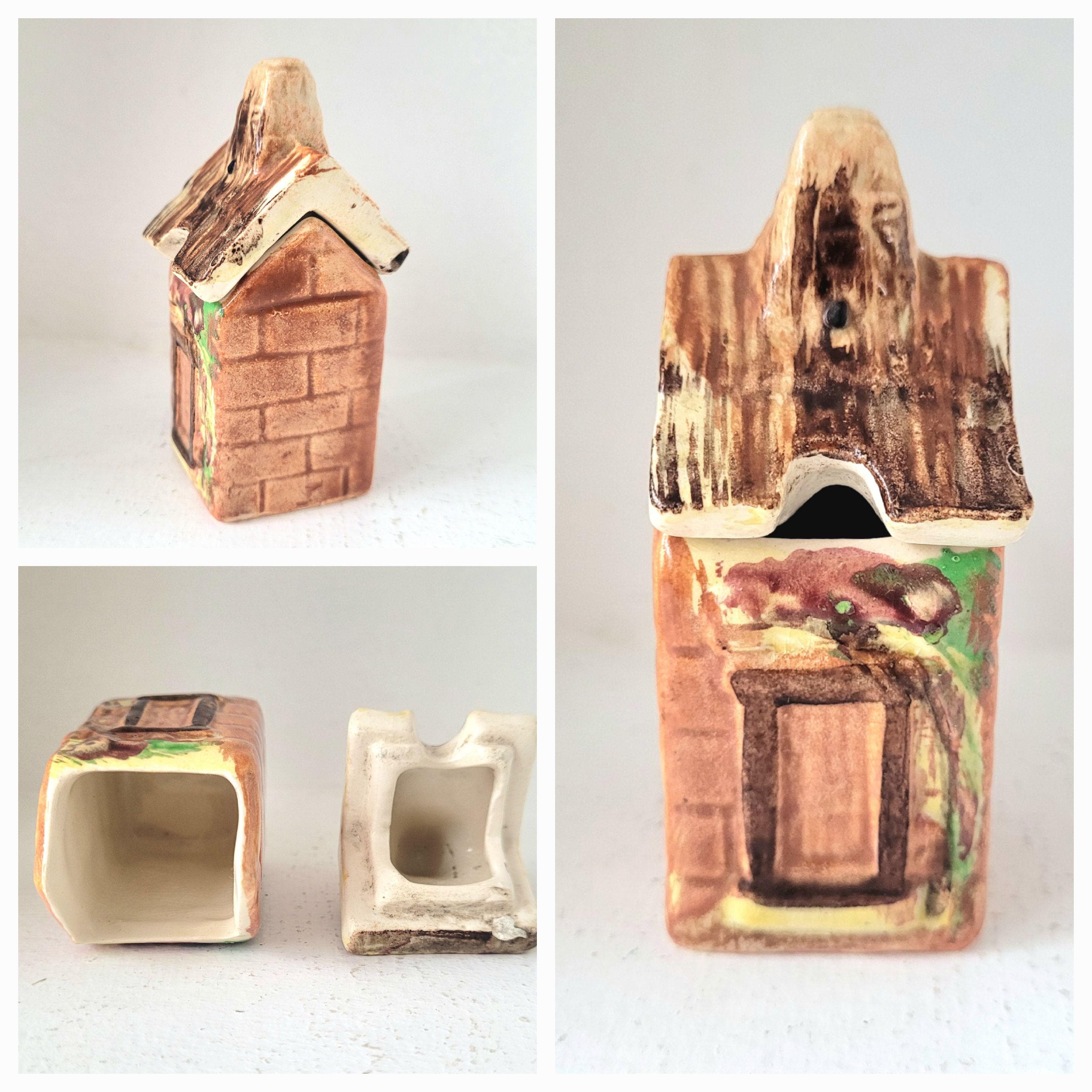 Vintage Ye Olde Cottage Price Bros Salt Pepper Shakers Mustard Jar 4 ...