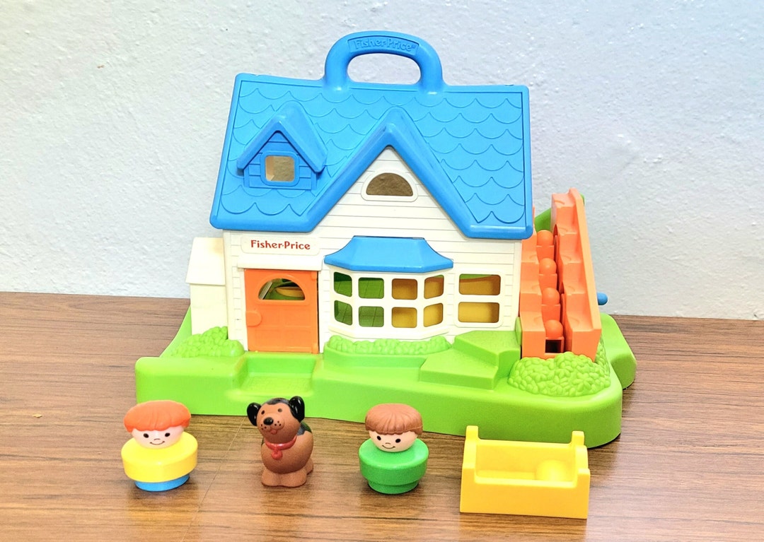 Fischer Price Little People House Vintage Toy Home 1990 Complete With ...