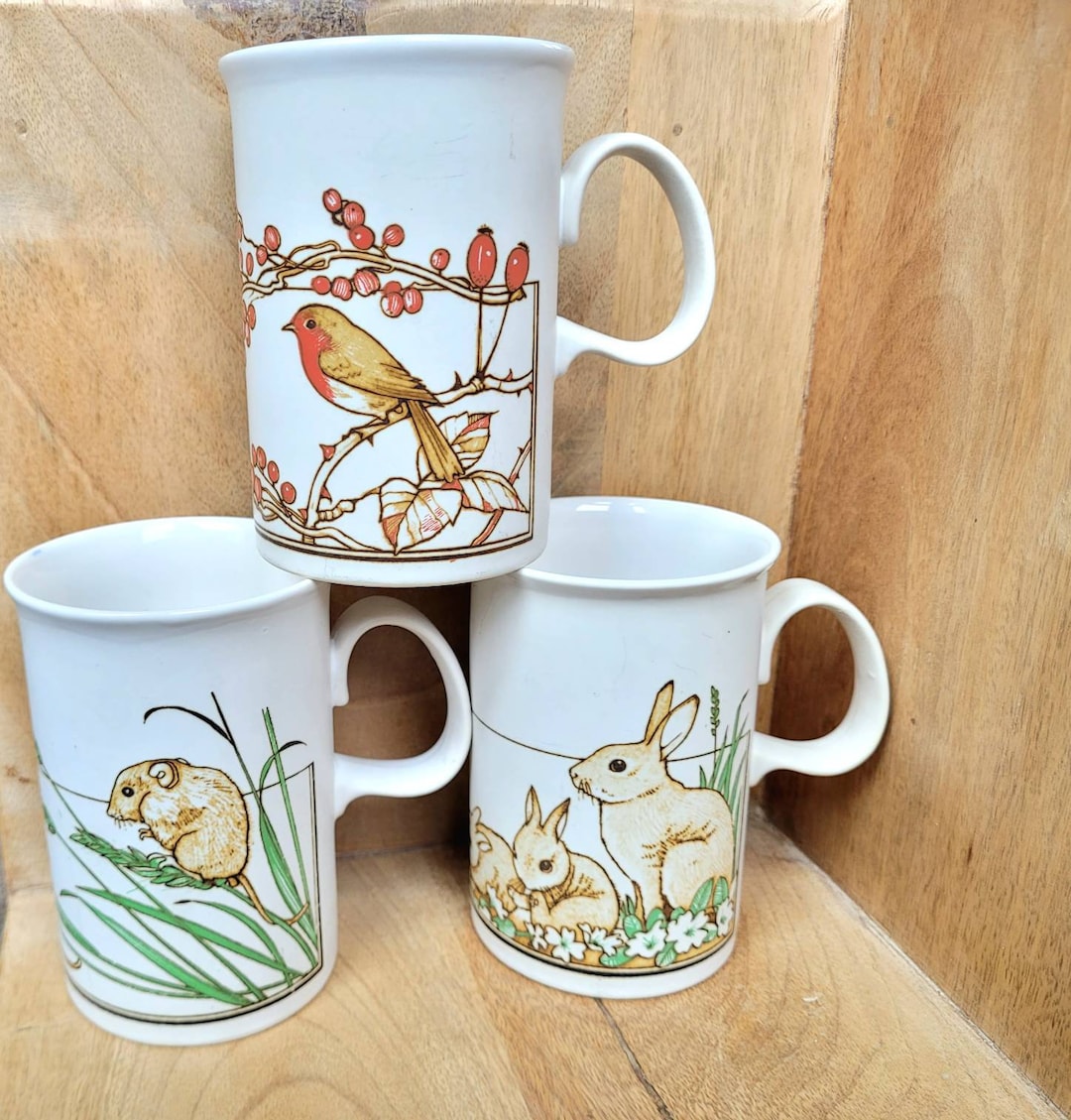 Dunoon Ceramics Bird, Bunny or Mouse Coffee Mug Woodland Animal Coffee ...