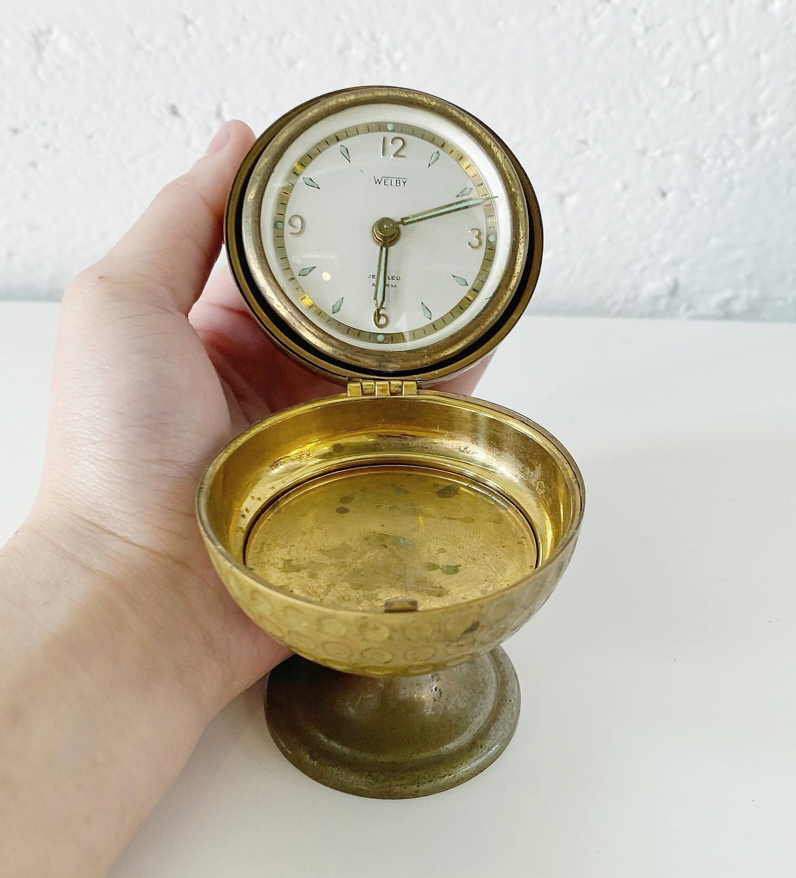 Welby Golf Ball Alarm Clock Vintage Wind up Mechanical Clock Jeweled ...